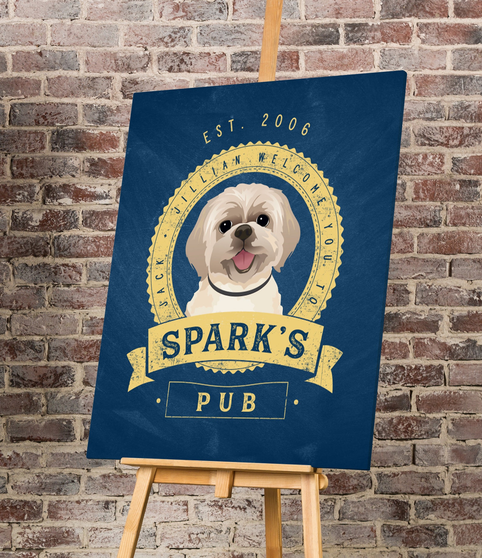 Pet Bar Sign > Custom Dachshund Dog Portrait With Logo Badge for ...