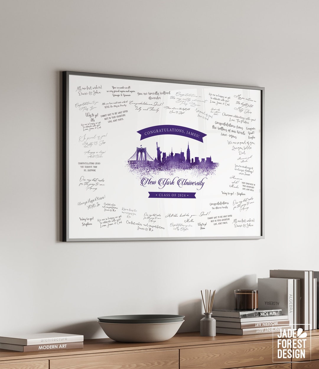 New York University Graduation Guest Book, New York City Skyline ...