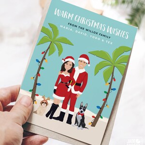 Personalized Family Holiday Cards, Family Portrait Illustration ...