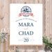 Nautical Welcome Sign Coral Navy Blue Large Canvas Sign for - Etsy