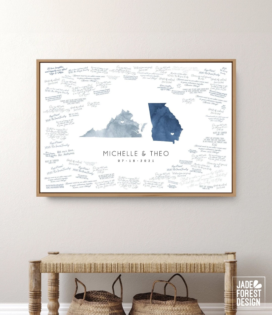 Wedding Guestbook Alternative > Personalized Guest Book Canvas, Dusty ...