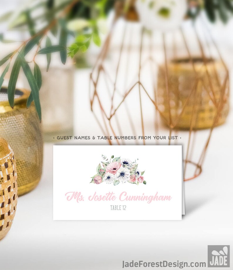 DIY PRINTABLE Custom Wedding Place Cards / Guest Name Card - Etsy