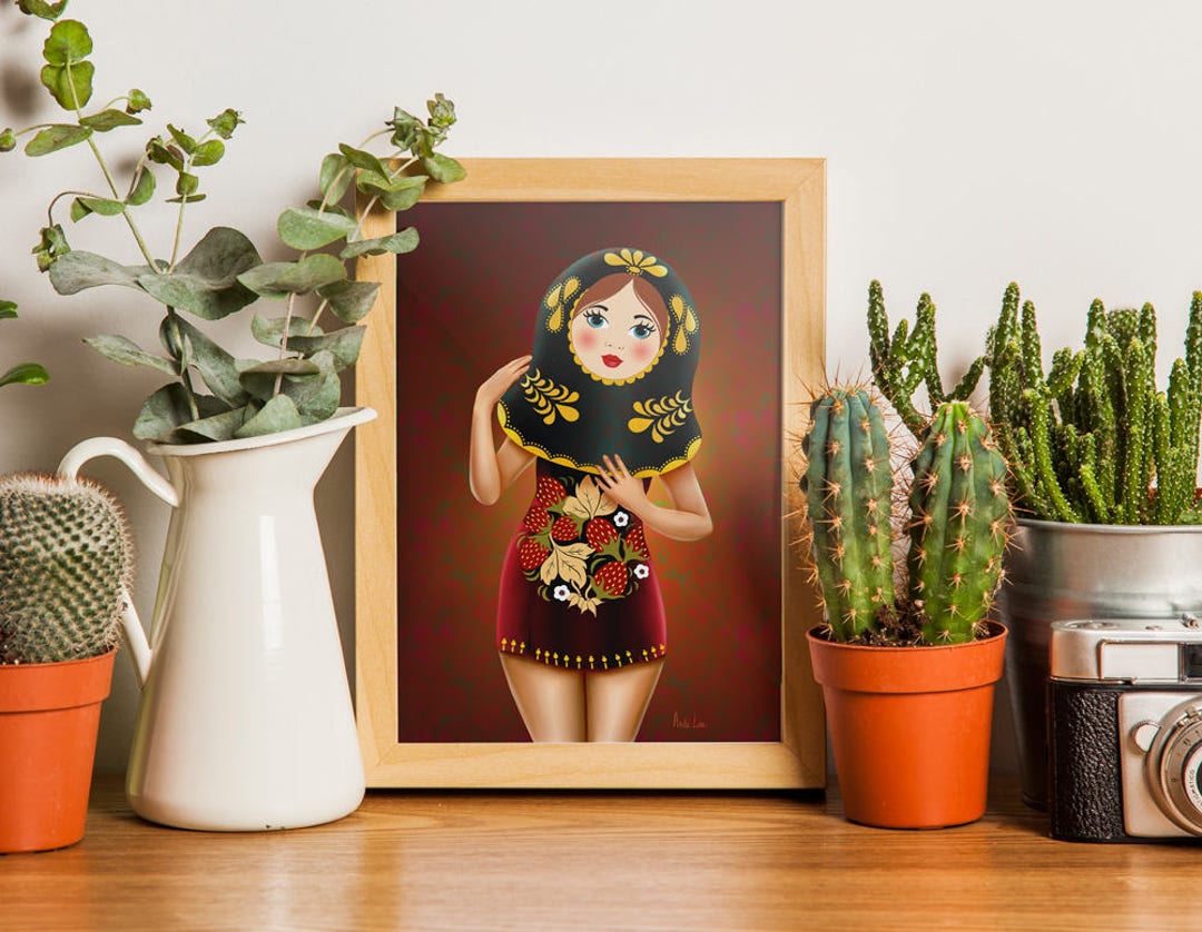 Art Reproduction matryoshka, Russian Doll From One of My Original Drawings. High Quality Ilford ...