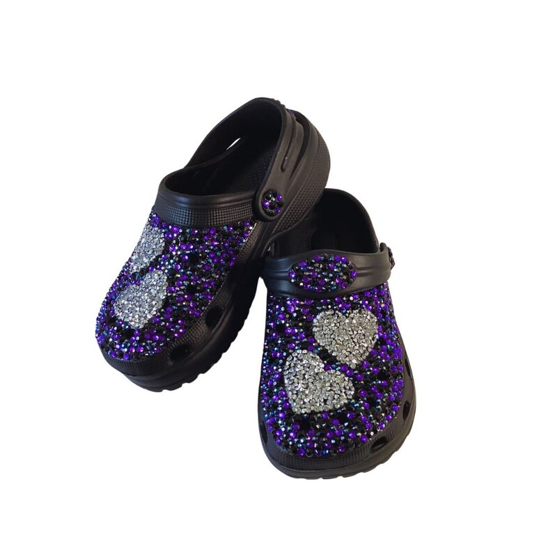 Blinged Out, croc Inspired, Purple, Kids Size 9/10, Kids Size 11/12 ...