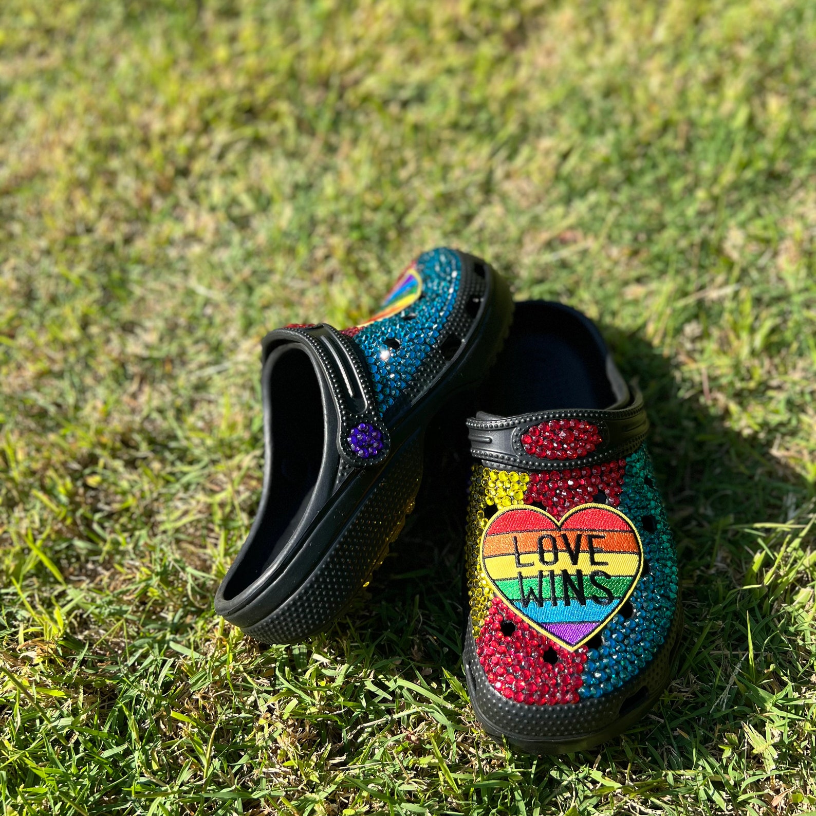 Ready to Ship, Blinged Out, croc Inspired, Rainbow, Size 7, Size 8 ...
