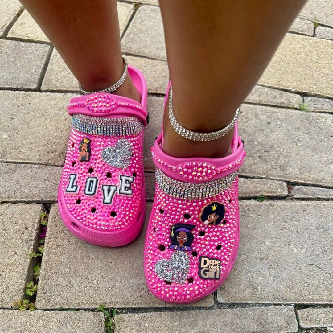 Ready to Ship Bedazzled croc Inspired Slippers, Size 10.5, Size 11 ...