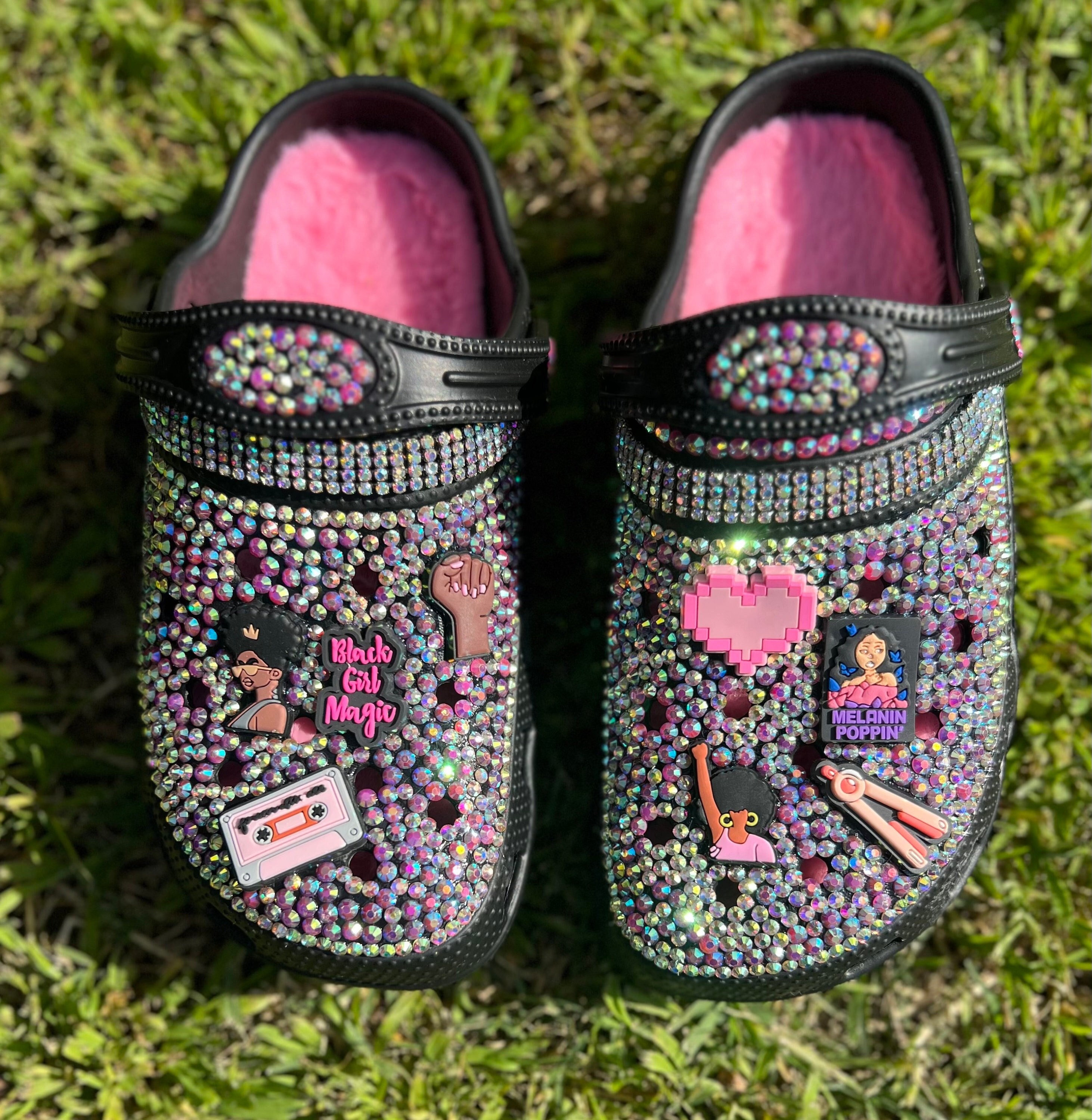 Bling Crocs, croc Inspired Crocs, Black Girl Magic, Size 7 Crocs, Size ...