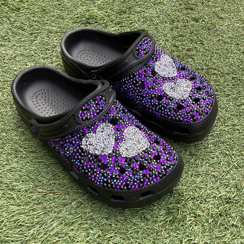 Ready to Ship, Blinged Out, croc Inspired, Purple, Size 7, Size 8 ...