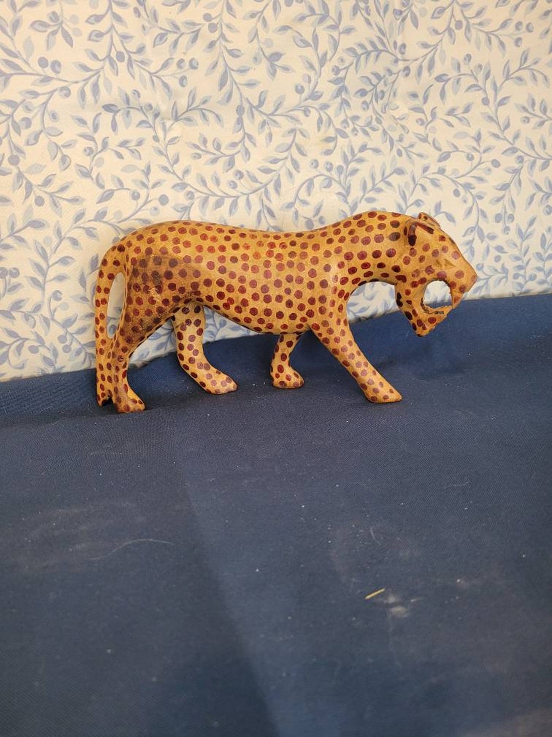 Vintage Carved Wooden Leopard - Etsy