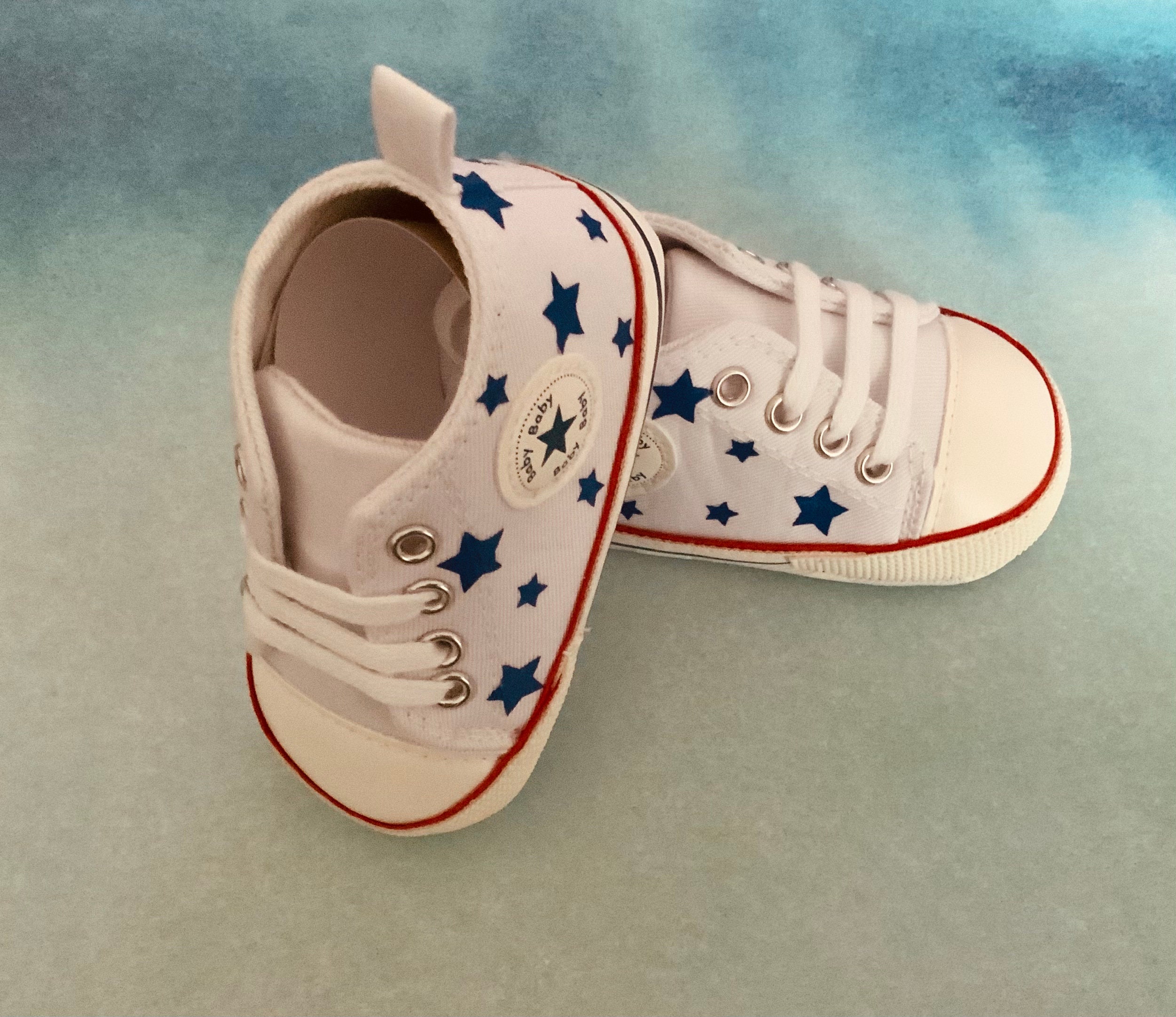 Red White and Blue Baby High Tops Custom Baby High Tops | Etsy