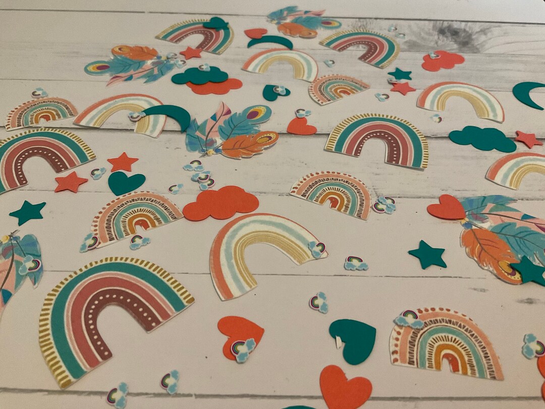 Boho Rainbow Confetti: Custom Party Decor - Etsy