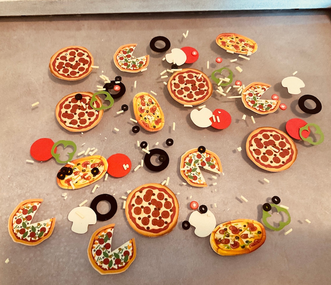Pizza Party Pizza Party Decor Pizza Confetti Custom - Etsy