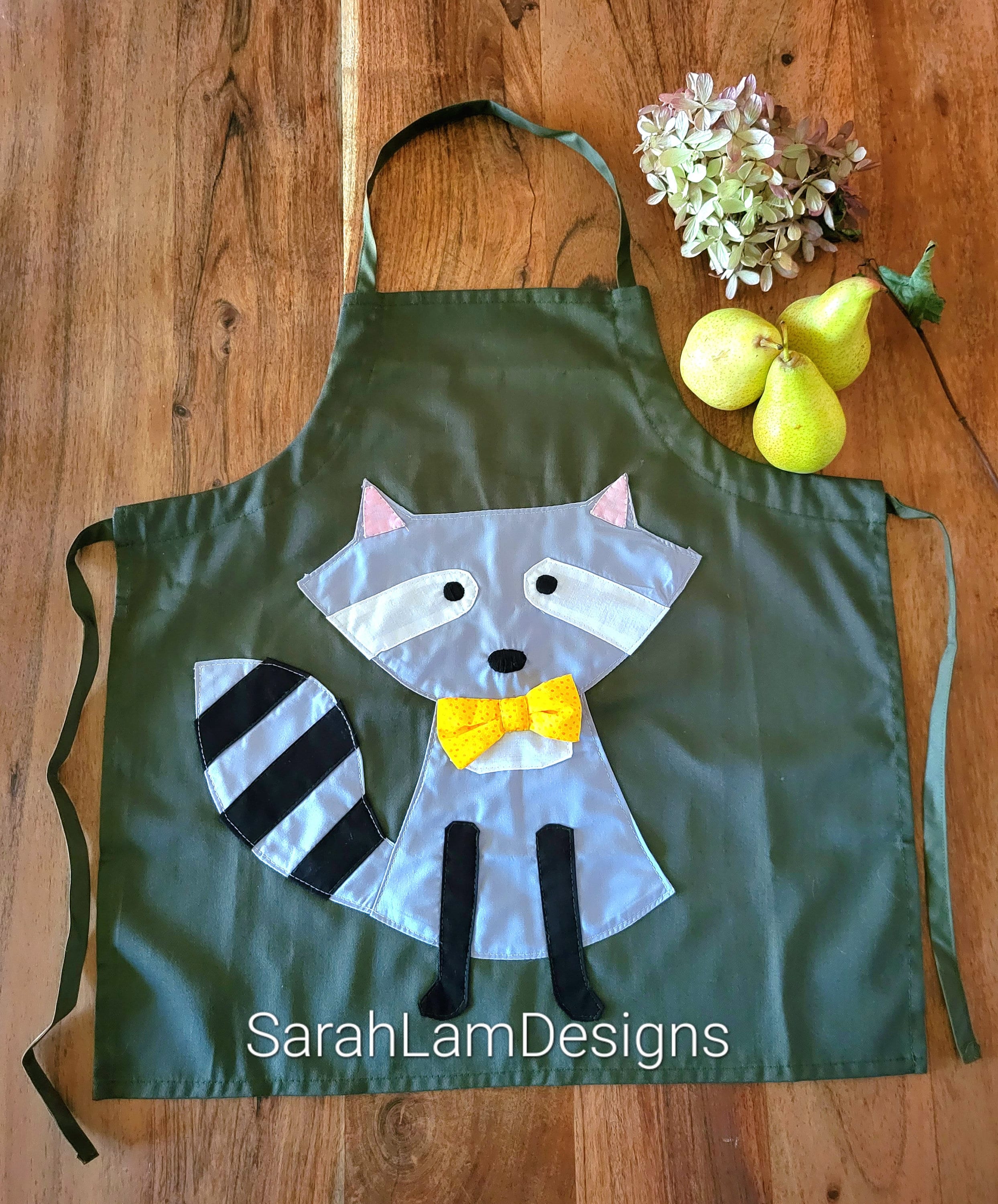 Apron Children Little Chef Apron Raccoon Woodland Animal Gifts for Kids ...