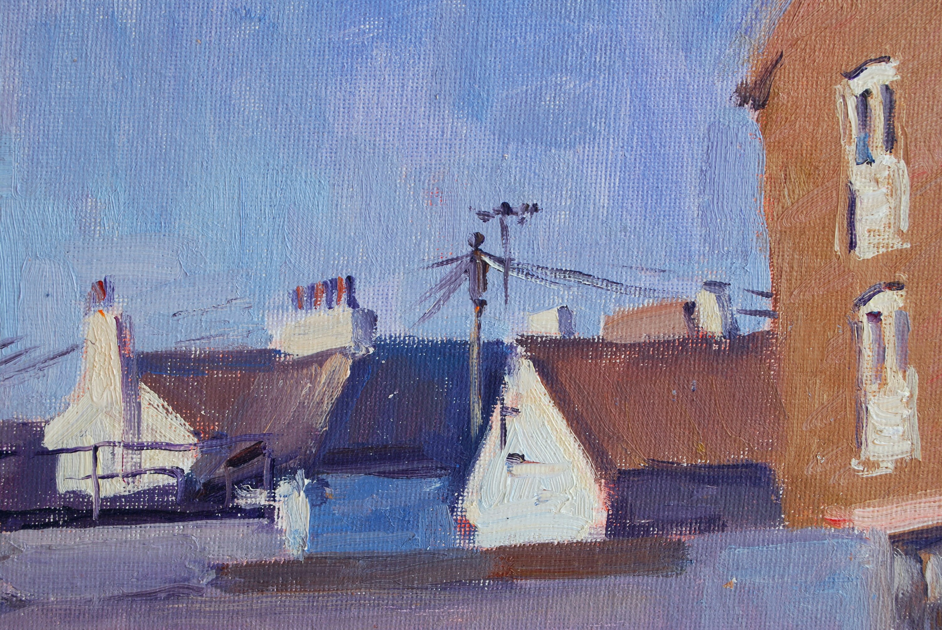 Brighton, England. Cityscape. Original Oil Painting Created on Location ...