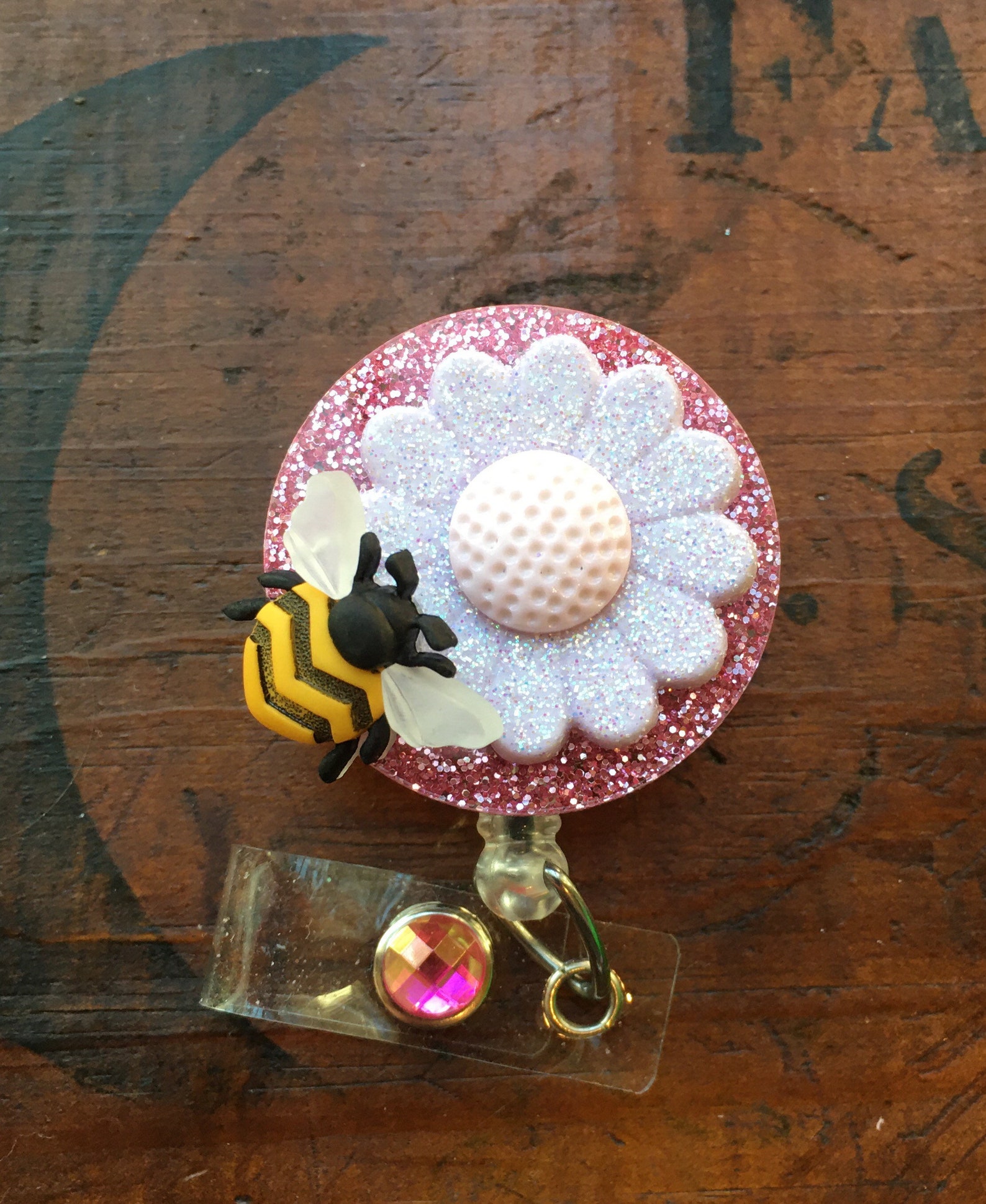 Bumblebee and Flower ID Badge Reel - Etsy