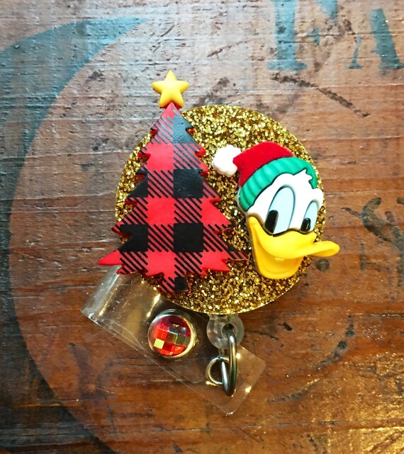 Disney Christmas Donald Duck ID Badge Reel | Etsy