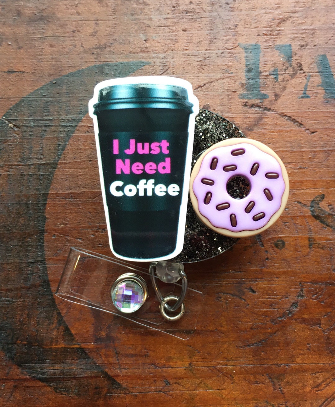 Coffee Themed ID Badge Reel - Etsy