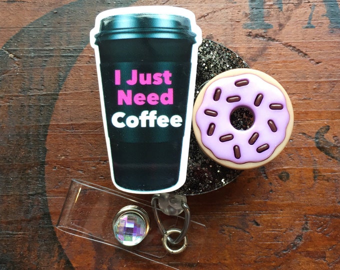 Coffee Themed ID Badge Reel - Etsy