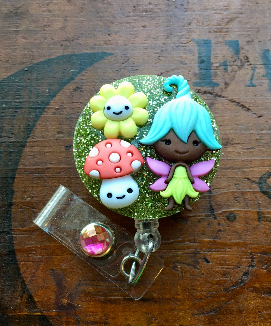 Garden Fairy, Dark Skin Tone ID Badge Reel - Etsy