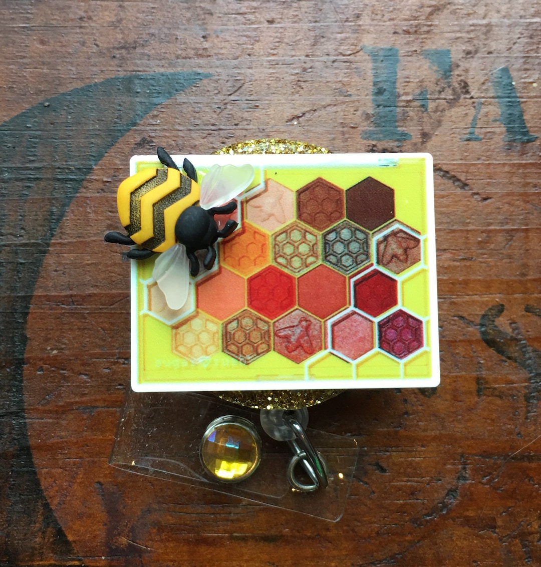 Bee, Honeycomb, Beehive, Bumblebee ID Badge Reel - Etsy