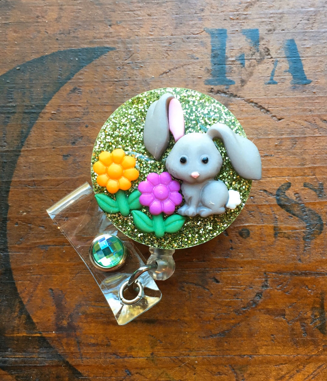 Easter Bunny Retractable ID Badge Reel - Etsy