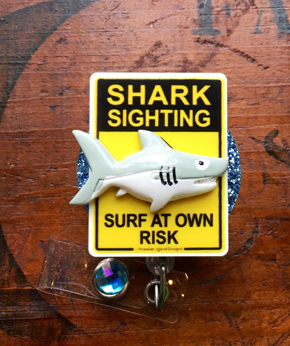 Shark Warning ID Badge Reel - Etsy