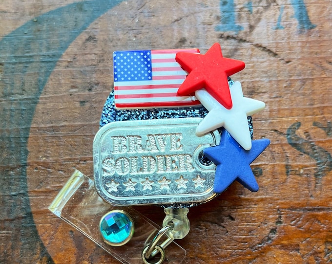 American Hero, Military Hero ID Badge Reel, Badge Holder - Etsy