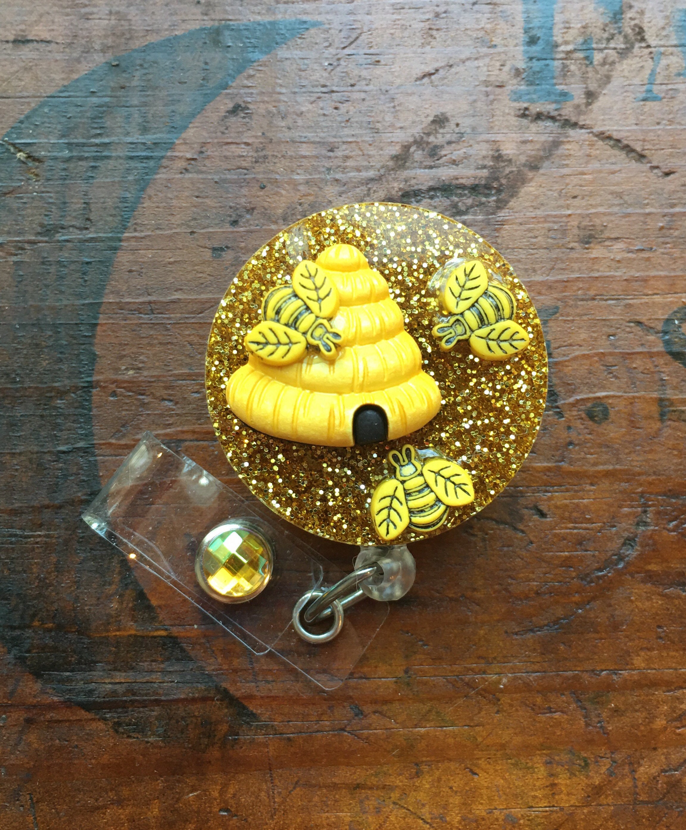 Beehive Bumblebee ID Badge Reel | Etsy