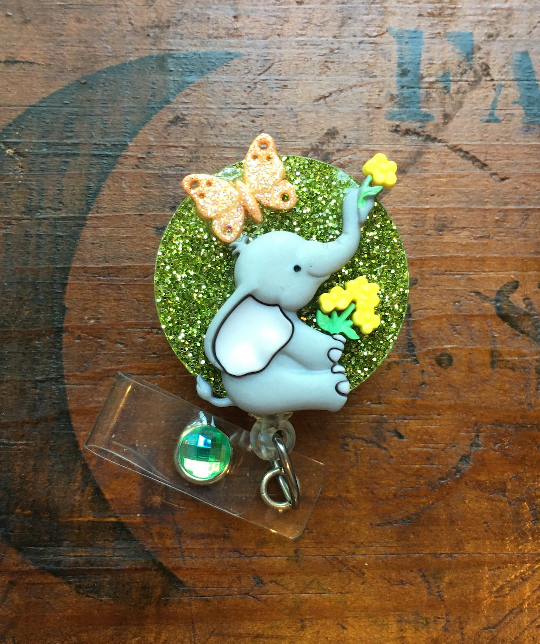 Baby Elephant ID Badge Reel - Etsy