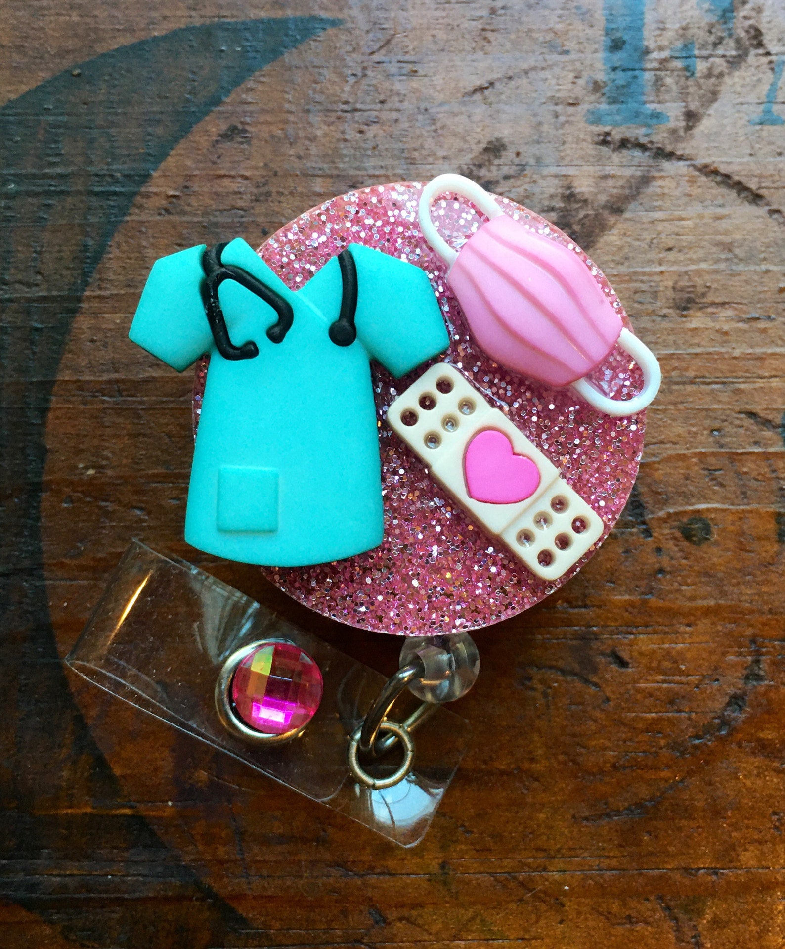 Mask up Nurse Scrubs ID Badge Reel - Etsy