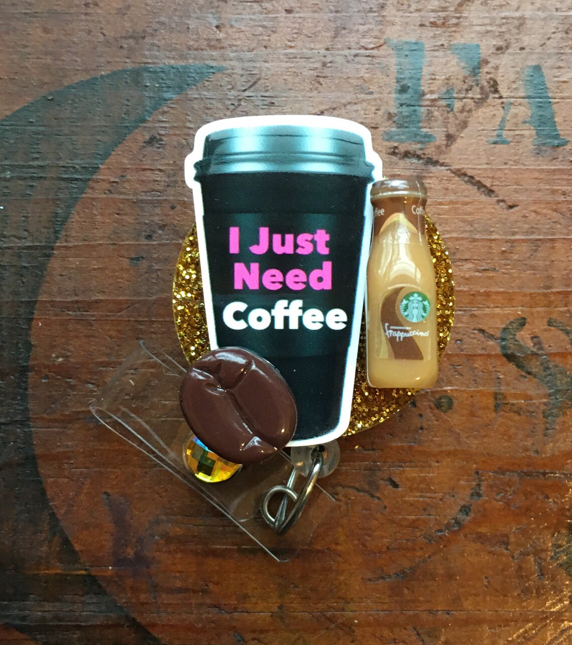 Coffee Themed ID Badge Reel - Etsy