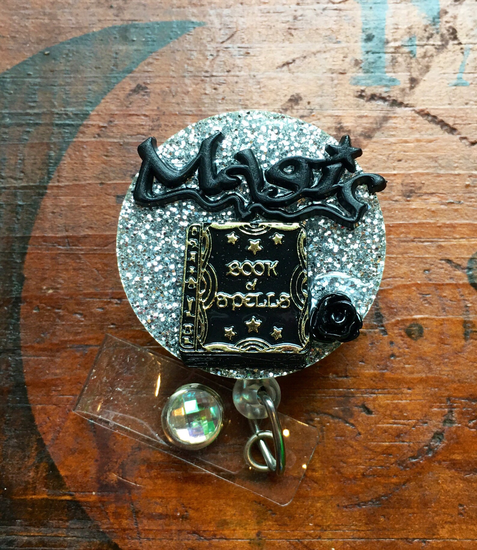 Halloween Magic Spell Book ID Badge Reel | Etsy