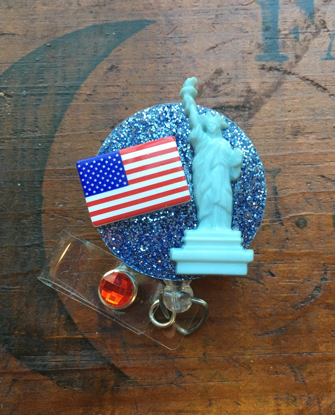 America, USA, Statue of Liberty ID Badge Reel - Etsy