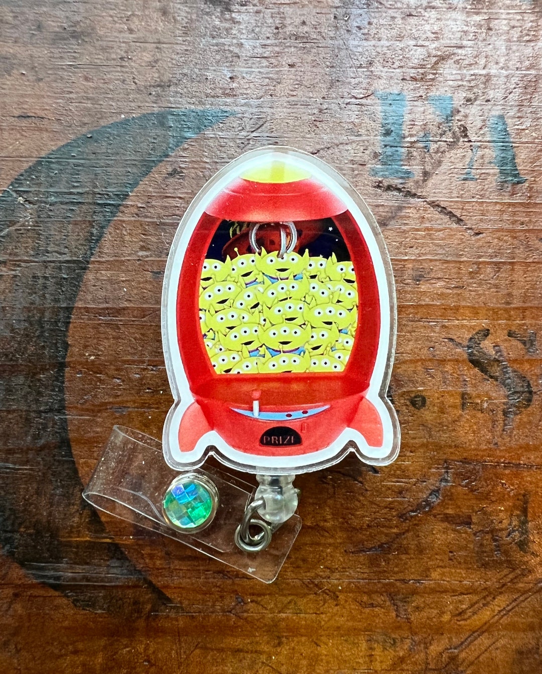 Acrylic Disney* Claw Machine* Toy Story* Alien* ID Badge Reel, Badge ...