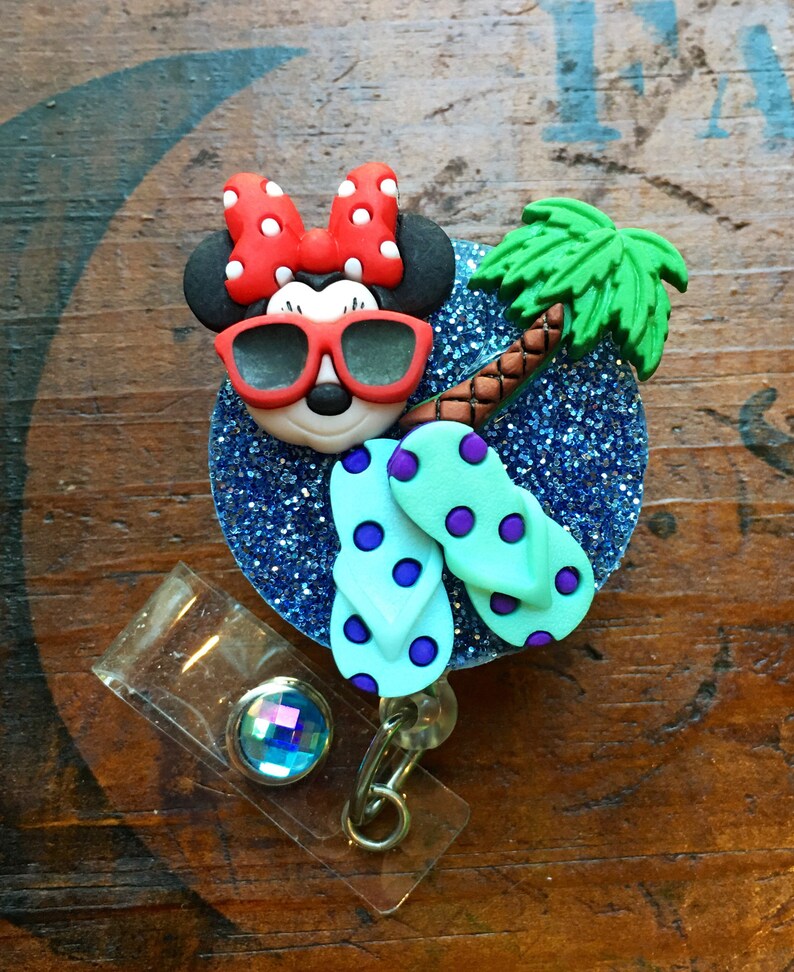 Disney Vacation Minnie Mouse ID Badge Reel - Etsy