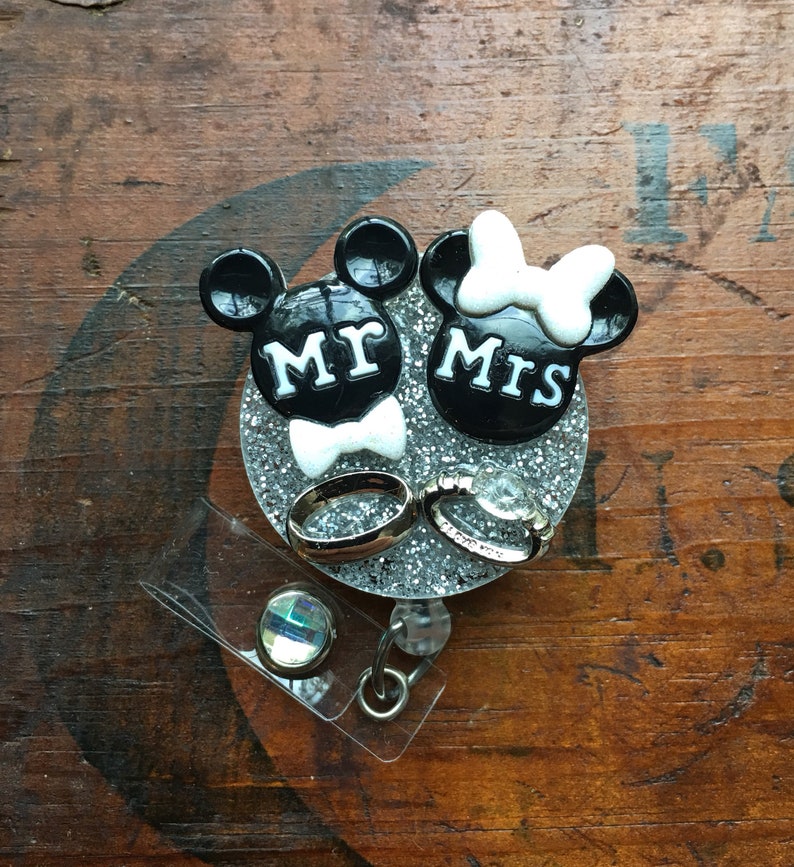 Disney Mickey & Minnie Mouse Wedding ID Badge RN Reel | Etsy