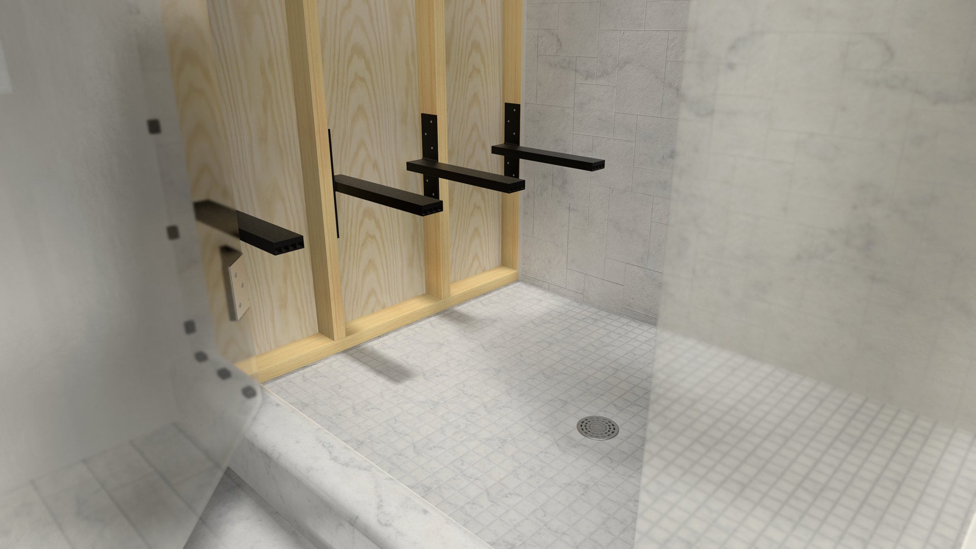 Floating Shower Bench Kit With Schluter® Kerdi Original Shower Bench