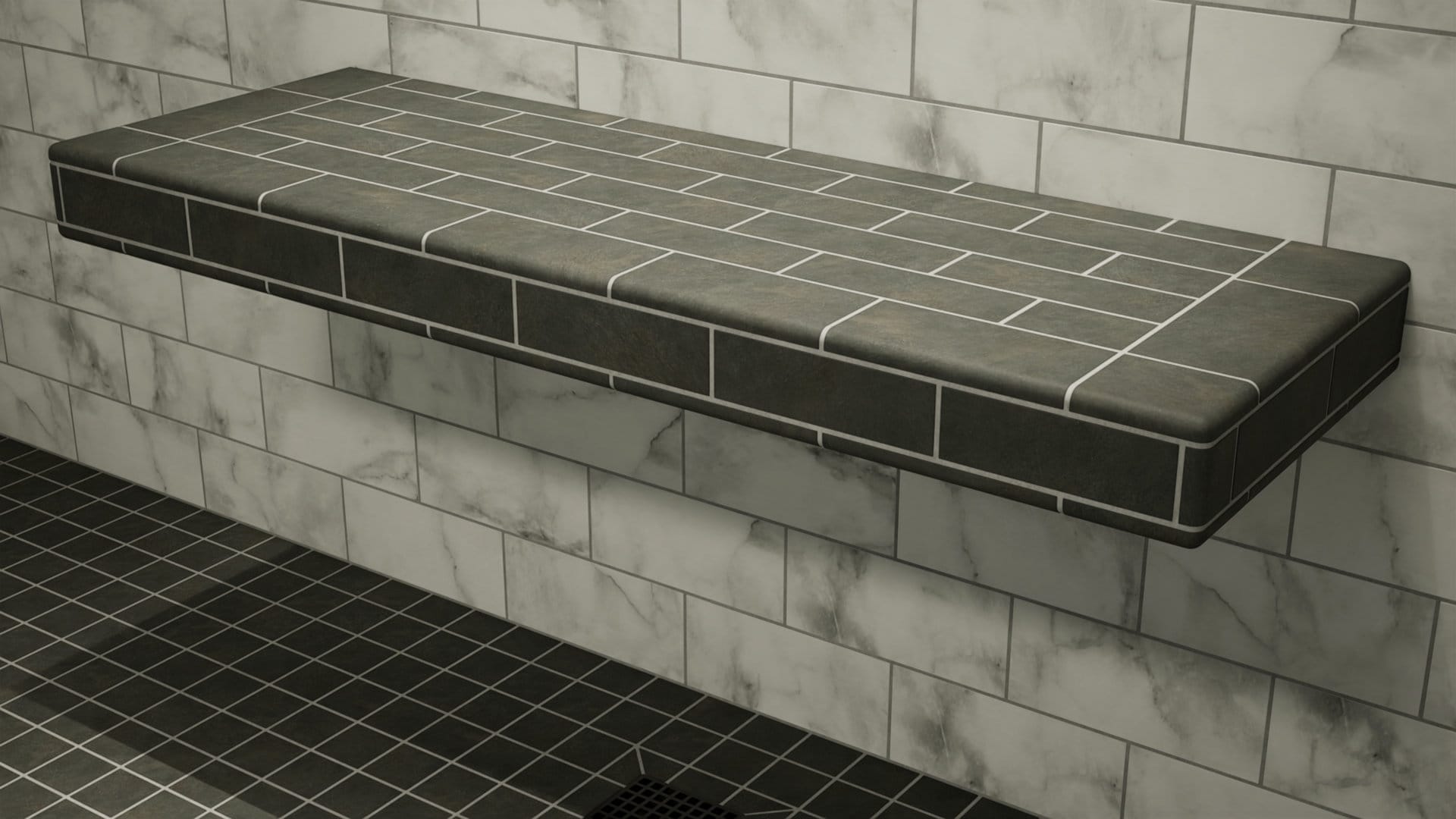 Floating Shower Bench Kit With Schluter® Kerdi Original Shower Bench ... Floating Shower Bench Kit With Schluter® Kerdi Original Shower Bench ...