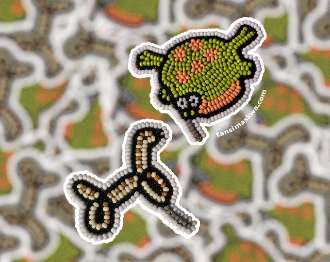 Sticker- Native American Beadwork Sticker, Red, Strawberry - Etsy