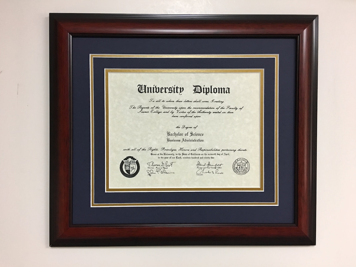 University Diploma Frame College or High School Graduation - Etsy