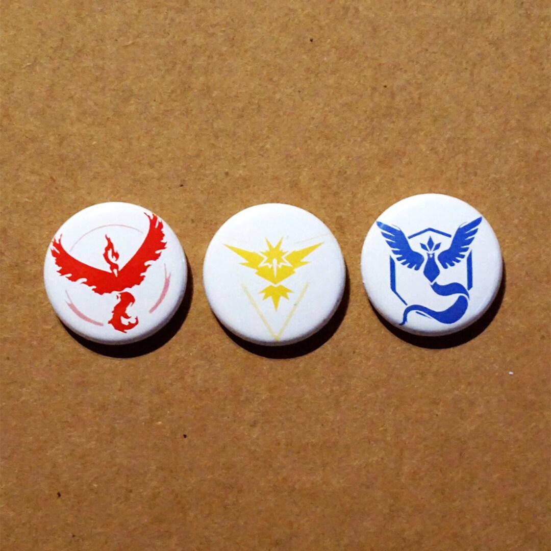 Pokemon Team Buttons (fan Made) Valor, Instincts, Mystic 1" - Etsy