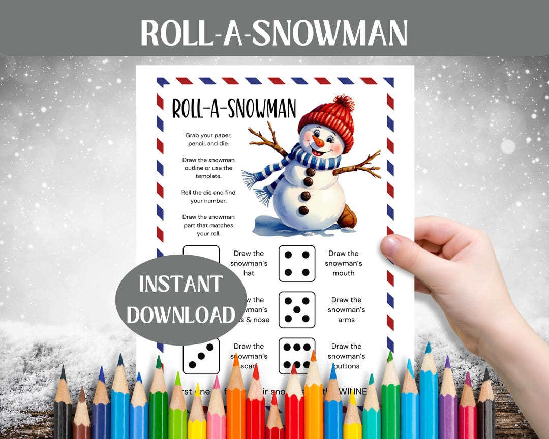 Roll-a-snowman Activity | Printable Christmas Dice Game - Etsy