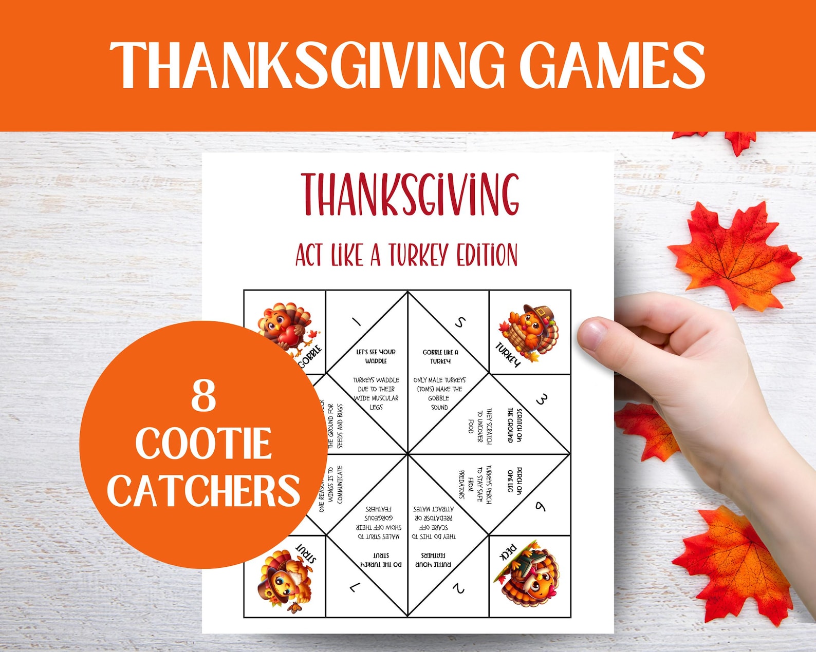 Thanksgiving Cootie Catcher | Thanksgiving Fortune Teller ...