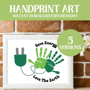 Printable Earth Day Handprint Art | Earth Day Handprint Keepsake ...