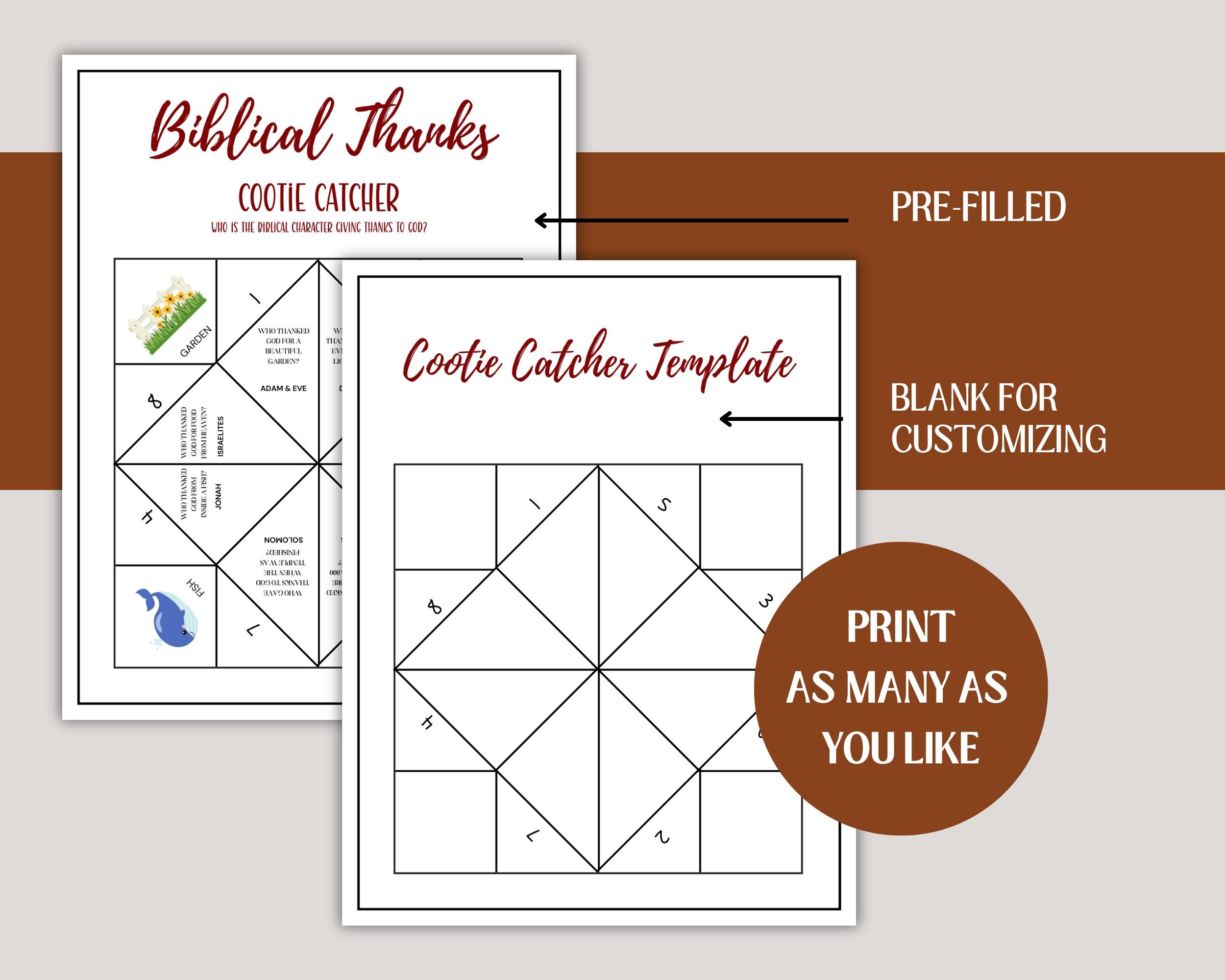 Christian Thanksgiving Cootie Catcher | Thanksgiving Fortune Teller ...