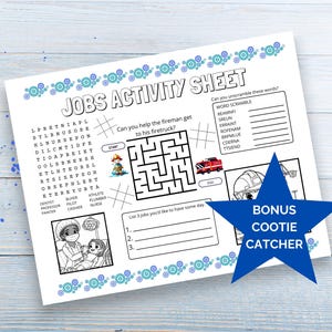 Printable Jobs Activity Coloring Page, Back to School Activities, Labor ...