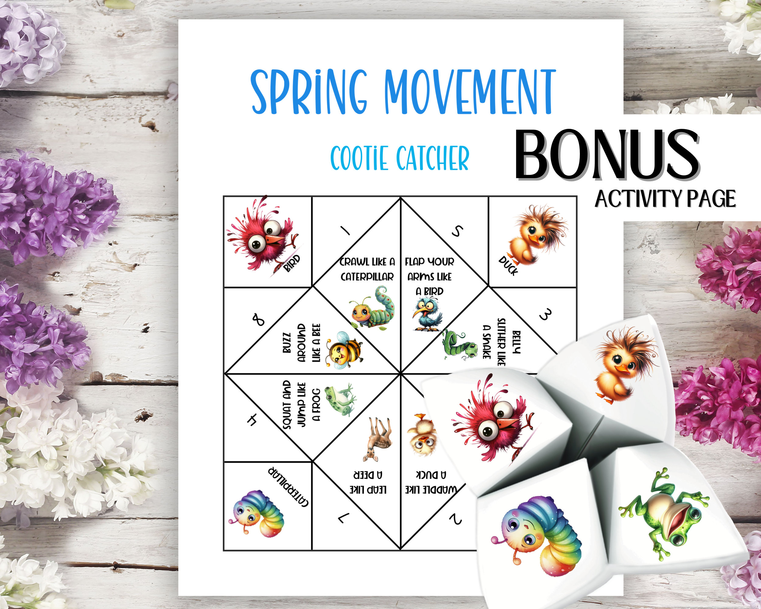 Spring Cootie Catcher: Fun Preschool Activities, Movement and ...