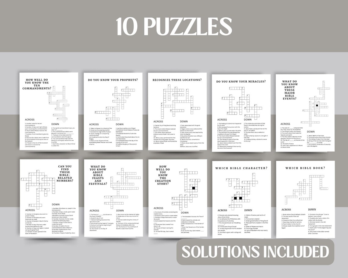 Christian Crossword Puzzles for Kids and Adults | Sunday School ...