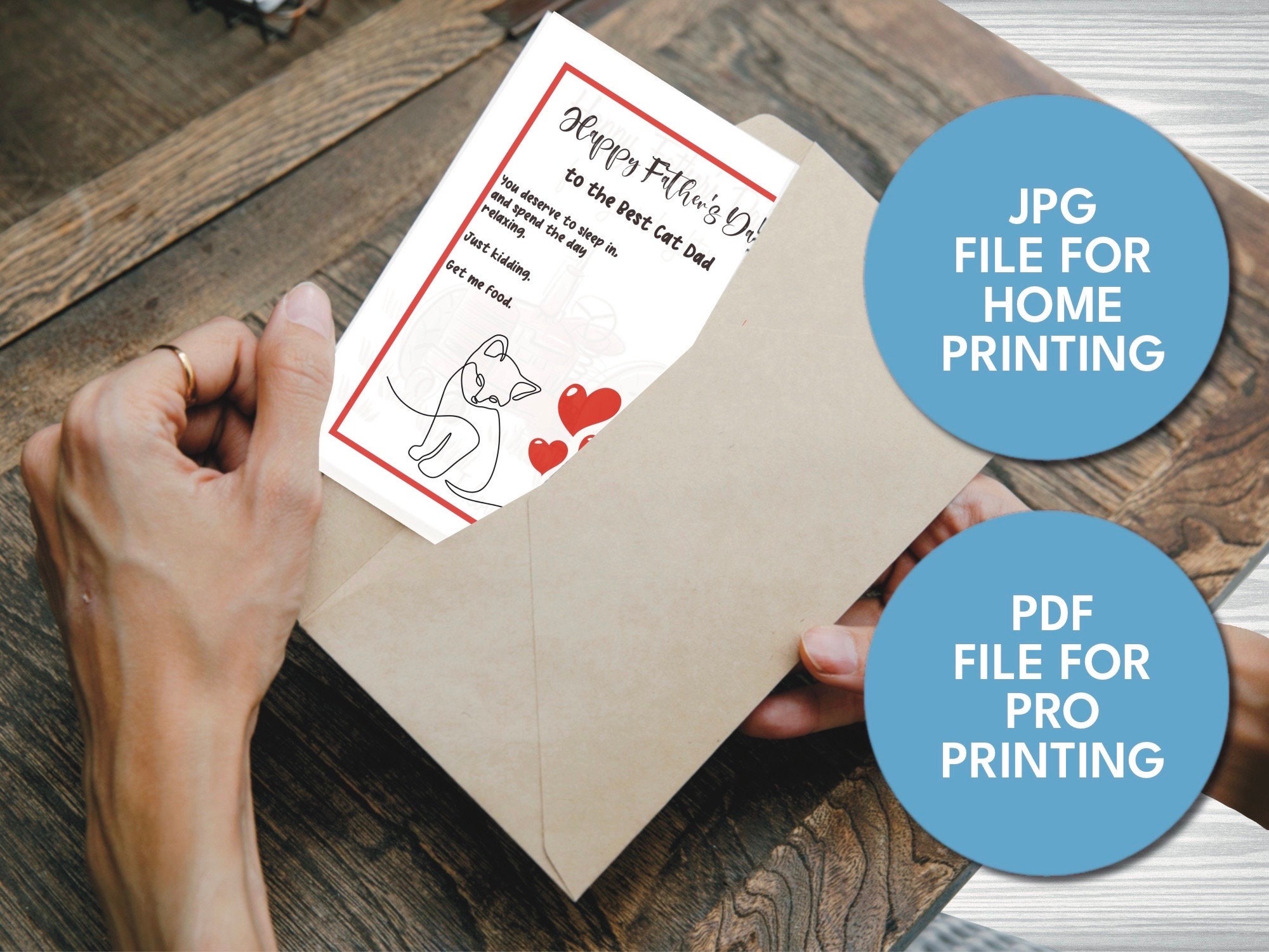 From the Cat Father's Day Card Printable Kitty Template - Etsy