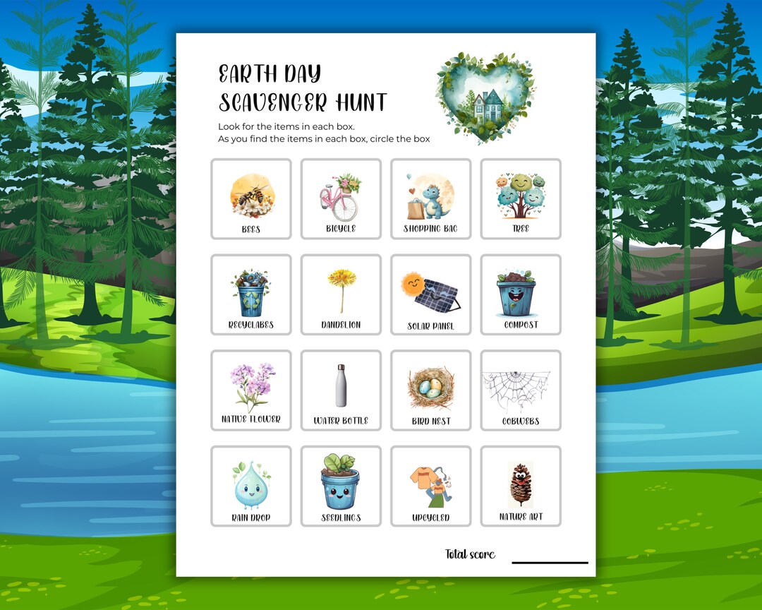 Scavenger Hunt for Earth Day | Kids Environmental Activity | Earth Day ...